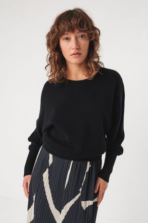 SKFK Damen vegan Strickpullover Ibar Schwarz