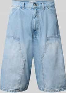 Review Regular Fit Jeansshorts mit Label-Details