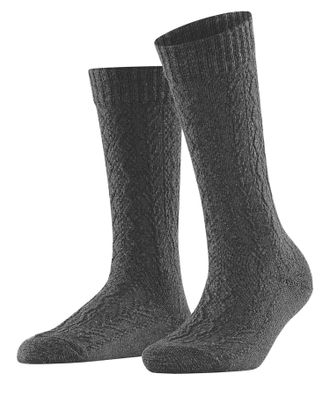 Falke Damen Socken Modish Fest W So Wolle Viskose Kaschmir einfarbig 1 Paar, Grau Flanell 3210, 35-38