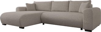 Mirjan24 Ecksofa Merkos, Eckcouch, Couch mit Schlaffunktion und Bettkasten, Wohnlandschaft, Bettfunktion L-Form Sofa, Ottomane universell (Sandu 224.05)
