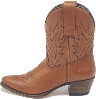 Sendra Bottines Cowboy Lia Cire Crust 18495 Couleur Marron Cuir, Cuir marron, 41 EU