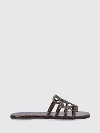 Loewe Mules Anagram Petal en cuir effet crocodile