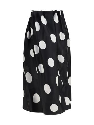 Khaite Womens Skirt Riley Large Dot Black Silk