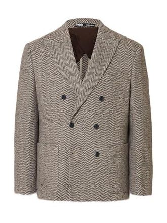 Selected Veste pour homme r&eacute;alis&eacute;e avec motif pointu dans les tons du marron et du beige 50, gris, 50