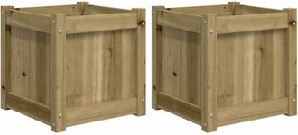 vidaXL Jardini&egrave;res 2 pcs bois de pin impr&eacute;gn&eacute; Vidaxl