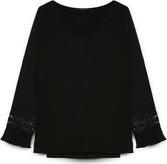 Fiorella Rubino Femme, Blouses et Chemises, Noir, Taille: 40 FR Lenzing Ecovero blouse en viscose