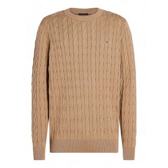 Tommy Hilfiger Klassischer Strick-Pullover-Hoodie - - Knitwear - Herren - Beige - XL