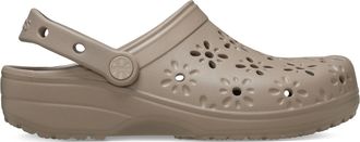 Crocs Pantoletten Crocs Classic Floral Cut Out Clog 210927 Braun