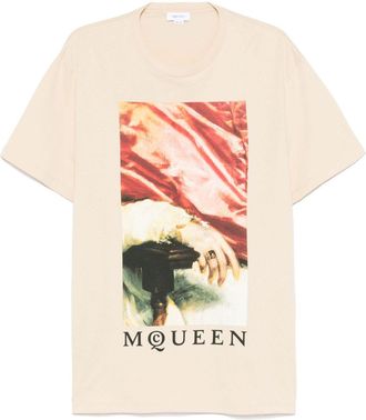 Alexander McQueen t-shirt à imprimé graphique - Tons neutres
