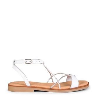 miMaO AMONET - Sandales plates bi mati&egrave;res pour femmes blanc, EU 41