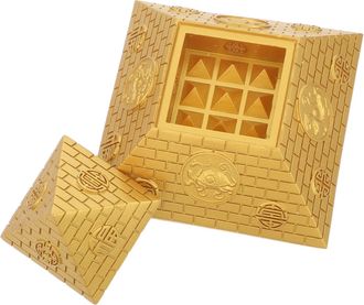 SOLUSTRE &Auml;gyptische Kleiner Pyramide aus Farbbest&auml;ndigem Harz 9cm Antike &Auml;gyptische Tischdekoration mit G&ouml;ttertier Modell Alt&auml;gyptischer Architektur f&uuml;r B&uuml;ro S