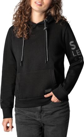 Sublevel Damen Sweathoodie Kapuzenpullover Sweatjacke mit Prints und Kapuze black1 XS