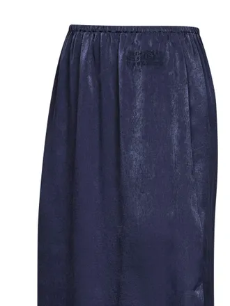 Maison Margiela Velvet-Effect Satin Midi Skirt - Midnight Blue
