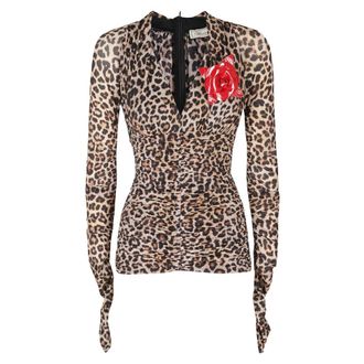 Blumarine Leoparden-Print Bluse - - Blouses & Shirts - Damen - Braun - S