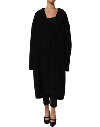 Dolce & Gabbana Womens Black Double Breasted Men Trench Coat Jacket Clothing