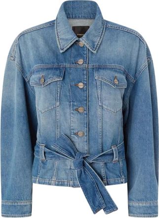 Pinko Pinko, Femme, Vestes, Bleu, Taille: 38 FR Pinko Manteaux Denim