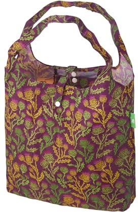 Eco Chic Sac de courses réutilisable Cabas pliable Tote bag résistant à leau (Chardon Violet)