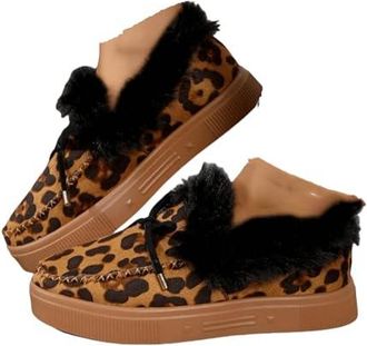 Generic Bottes dhiver pour femme, doubl&eacute;es de fourrure, bottines &agrave; enfiler pour la neige, chaudes et confortables, doubl&eacute;es, &eacute;paississantes, pour la marche, l