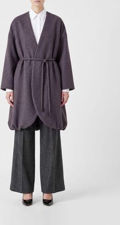 Giorgio Armani Bademantel-Mantel von aus Lama- und Schurwolle mit G&uuml;rtel