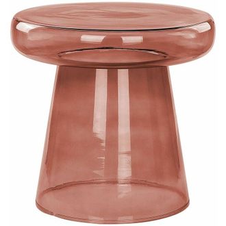 Beliani Beistelltisch CALDERA Glas Rot