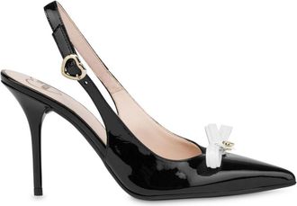 Love Moschino Lackleder-Pumps mit Schleifendetail - Schwarz