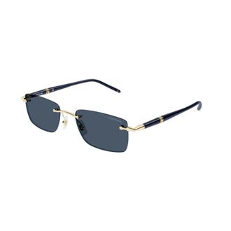 Montblanc Rechteckige Sonnenbrille - - Accessories - unisex - Blau - 54 MM