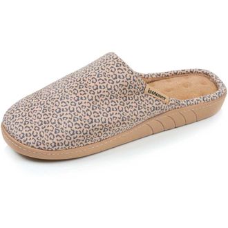 Isotoner Chaussons mules ergonomiques Femme L&eacute;opard beige
