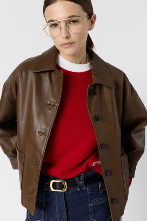 Gerard Darel Veste en cuir vieilli - TINAE - Marron
