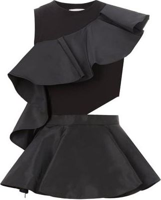 Alexander McQueen Top &agrave; volant avec d&eacute;coupe