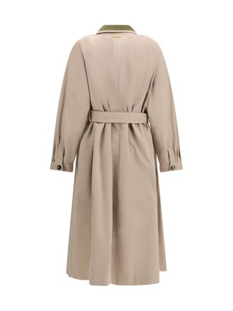 Marni Womens Gabardine Trench Cement Coat