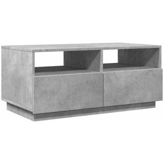 vidaXL Vidaxl - Couchtisch mit LED-Leuchten Betongrau 90x49x40 cm