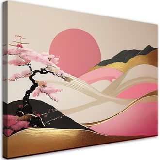 Artgeist Quadro Su Tela, Paesaggio Astratto Asiatico - 100x70