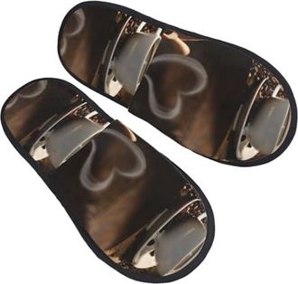Generic Confortable Pantoufles Hommes Fum&eacute;e et caf&eacute; en forme de coeur Chaussures de Maison Antid&eacute;rapant Chaussons dint&eacute;rieur pour Maison Femme Int&eacute;rieur L