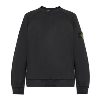 Stone Island Sweatshirt mit Logo-Patch - - Sweatshirts & Hoodies - Herren - Schwarzk - L