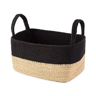 Compactor Magura Jute Storage Basket, Size Small, 24 x 15 x 12cm, Brown/Black, RAN10551