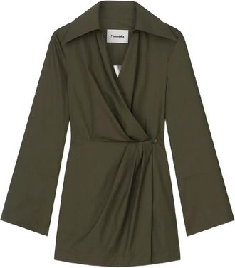 Nanushka robe portefeuille Esma à coupe courte - Vert