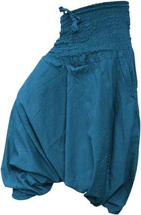 Shopoholic Fashion UNI Coupe Ample Pantalon Sarouel Aladdin Hippie Pantalon, Combinaison - Bleu p&eacute;trole, One Size