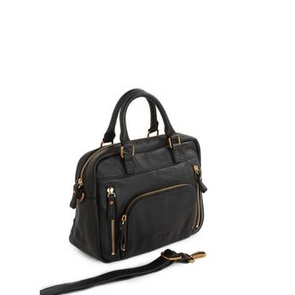 Nat & Nin Macy Mini-Lederhandtasche in Schwarz