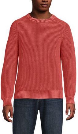 Lands End DRIFTER Pullover im Shaker-Rippstrick, Herren, Gr&ouml;&szlig;e:44-46 regular, Lila, Baumwolle, by Lands End