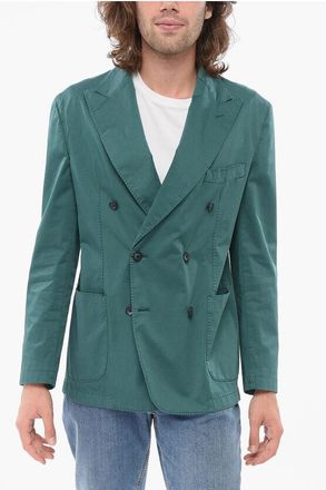 Corneliani CC COLLECTION stretch cotton center vent peak lapel double-b size 50