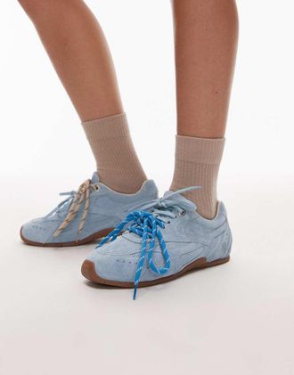 Bronx Myr-aa - Baskets &agrave; lacets en daim - Bleu pastel