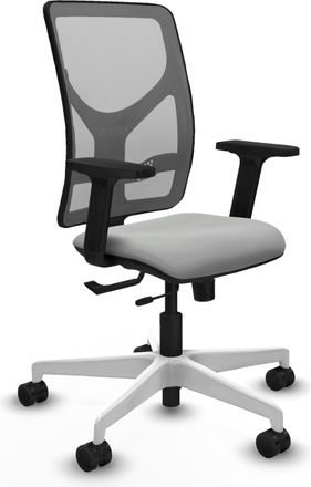 Piqueras y Crespo Drehstuhl f&uuml;r den Schreibtisch mit 2D-Armen, h&ouml;henverstellbare Lendenwirbelst&uuml;tze, ausgestattet mit Syncro/Traslack und Schneideschaum, Grau/Hellgrau