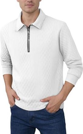 Generic Sweatshirts pour hommes pulls pour hommes fermeture éclair quart de texture sweatshirt revers manches longues pull pull pull épais t-shirt manches lon