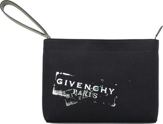 Givenchy logo-print clutch bag - Schwarz