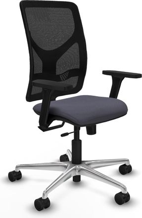 Piqueras y Crespo Schreibtischstuhl mit Armlehnen, h&ouml;henverstellbare Lendenwirbelst&uuml;tze, ausgestattet mit Syncro/Traslack und Schneideschaum, mit Rollen 65 mm, Nylon, S