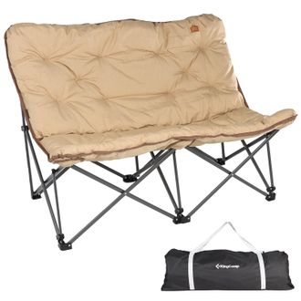 KingCamp Camping Sofa Lindon Relax Doppel Lounge Stuhl 2Personen Faltstuhl Couch beige