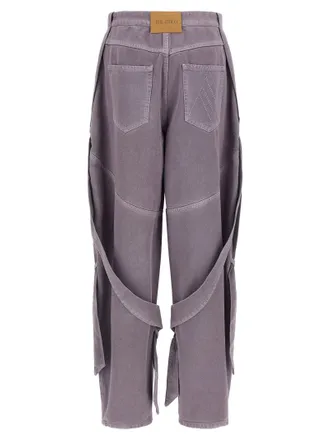 The Attico Garment-Dyed Cotton Jeans - Mauve