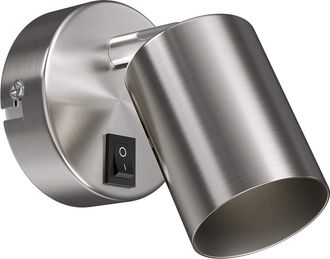 LEDs Com Wandleuchte WAIKA, Schalter, edelstahl matt, rund, 1x GU10 max. 60W