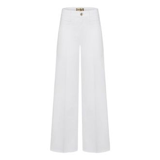 Cambio Femme, Jeans, Blanc, Taille: 48 FR Wide Jeans