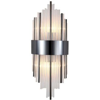 OTTO Otto - Applique Cristal Noir 600x200 mm, 1xE14, M&eacute;tal et Verre Cristal, Noir